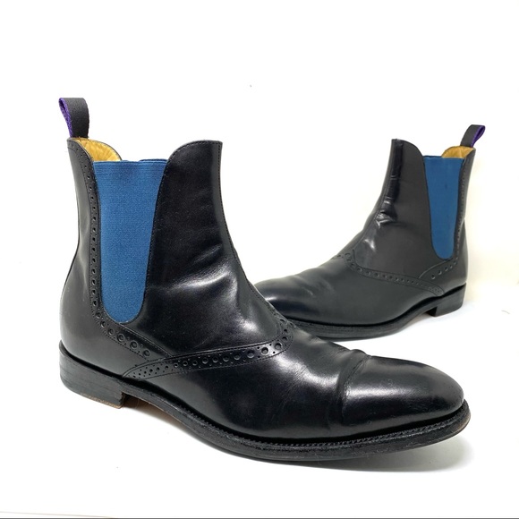 Paul Stuart | Shoes | Paul Stuart Black Leather Brogue Chelsea Boots 8 ...